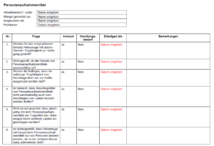 Checkliste - Personenaufnahmemittel - vorlagen.de